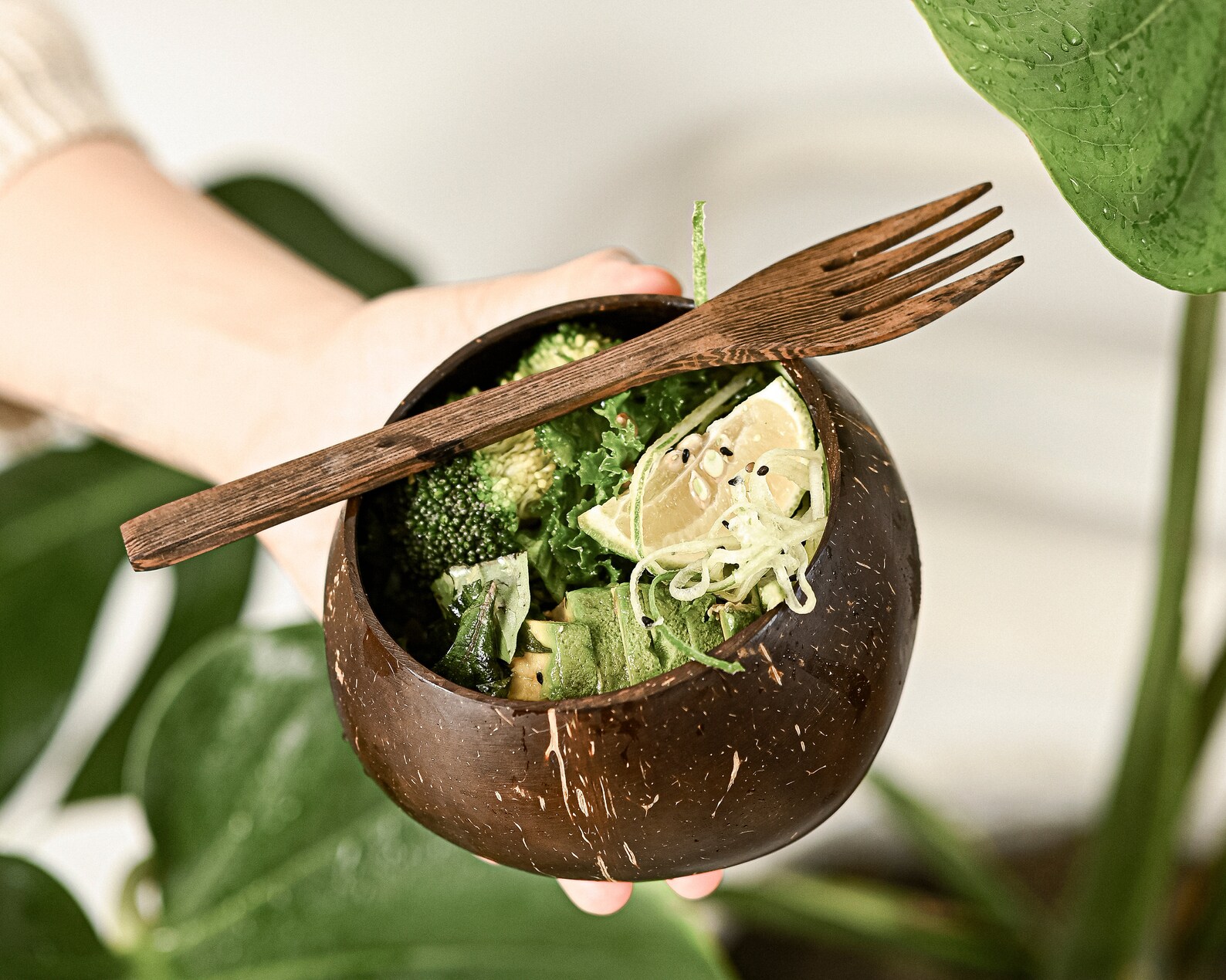 Coconut Shell Cups Smoothie Cup Set With Bamboo Straws - Etsy
