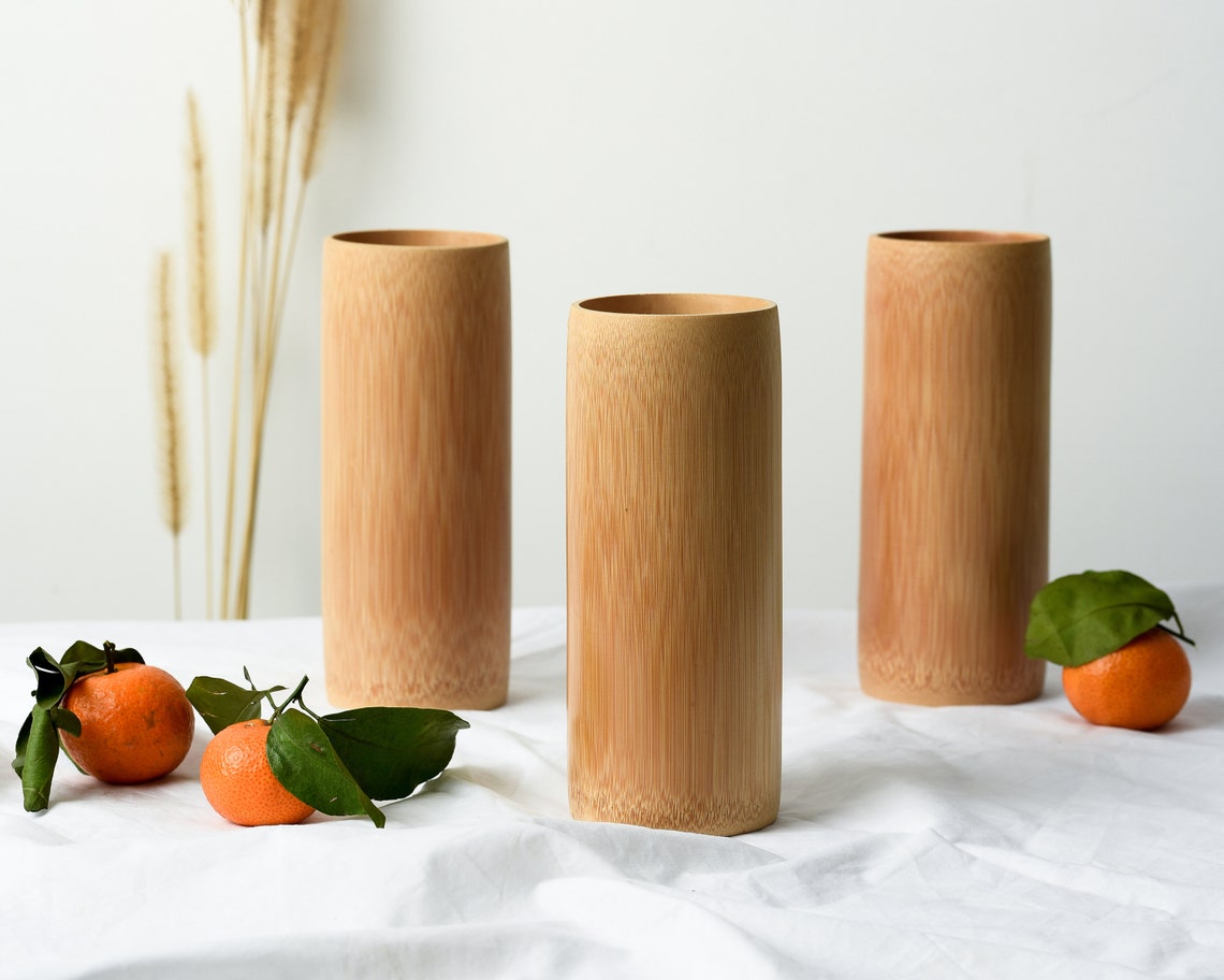 Natural Bamboo Drinking Cup Handmade Wooden Reusable - Etsy
