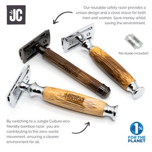 Unisex Reusable Safety Razor With Bamboo Handle & Travel Bag | Eco ...