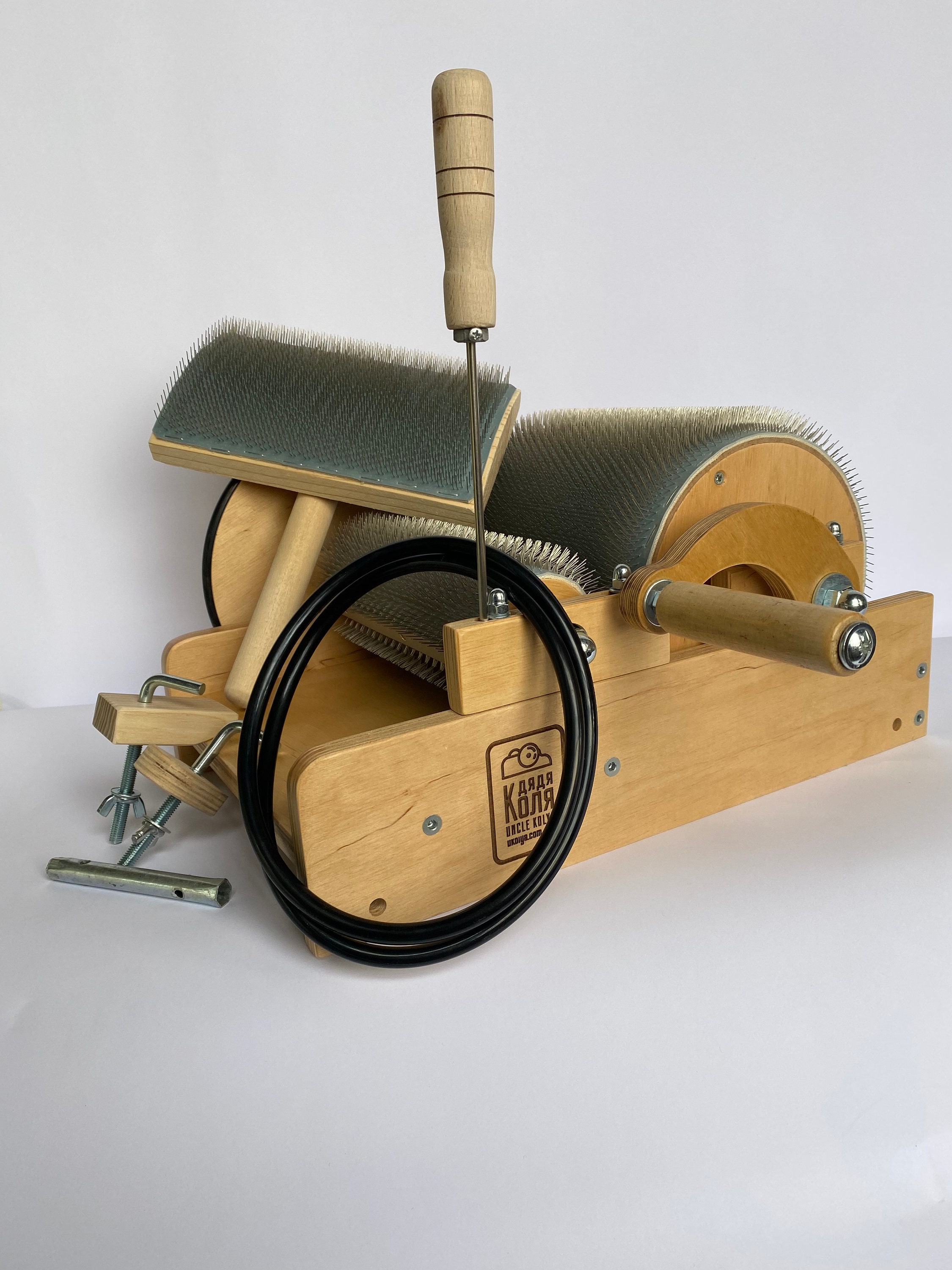 Wool Drum Carding Machine: Fiber Picker With Hand Carder Brushes - Etsy