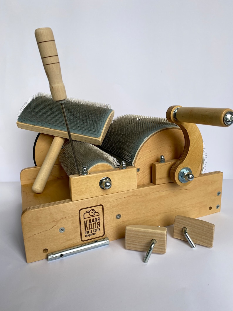 Mini Drum Carder for Wool: Fiber Processing, Spinning & Felting - Etsy