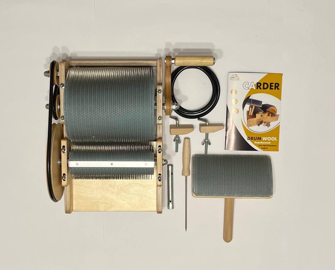 Wool Drum Carder | Mini Wooden Fiber Carding Machine for Spinning ...