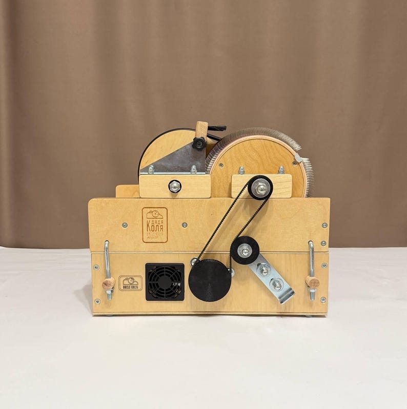 Electric Fiber Carder | Drum Carding Tool With Top Doffer Brush for ...