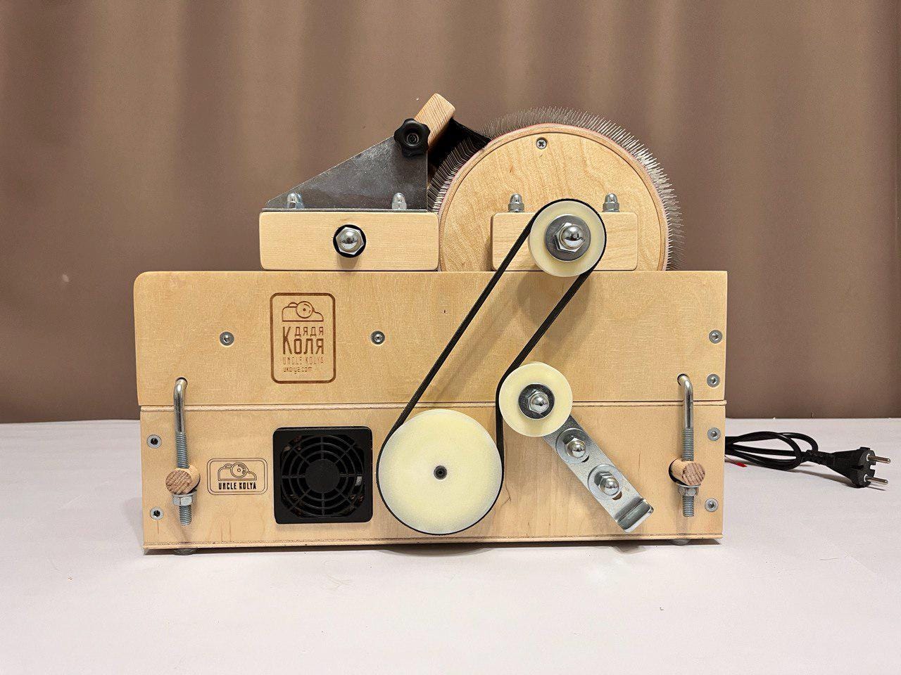 Electric Fiber Carder | Drum Carding Tool With Top Doffer Brush for ...