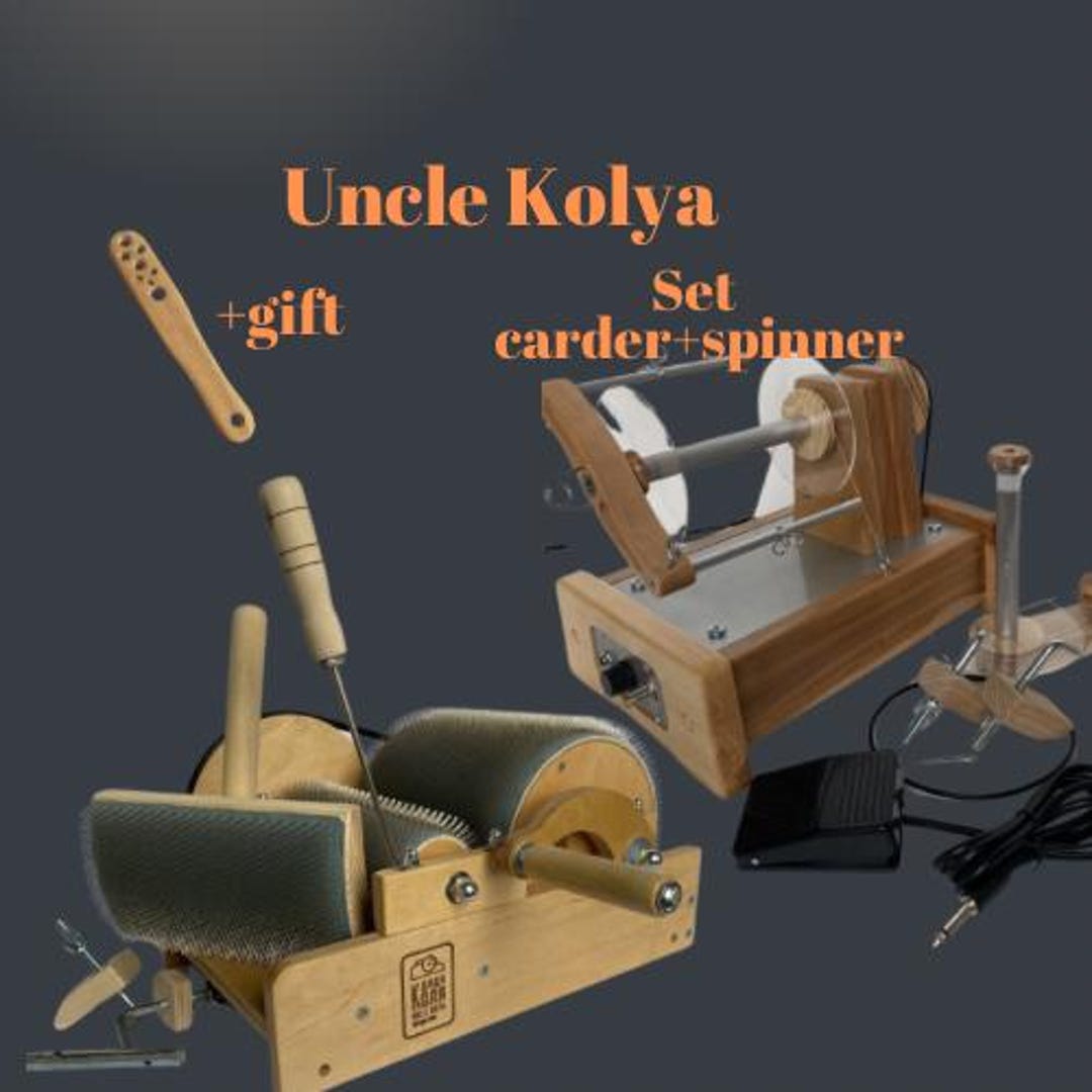 Set Drum Carding Machine+e-spinner+diz. Spinning and Felting Set Uncle ...