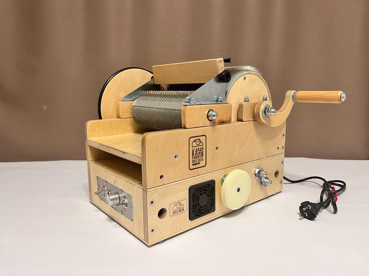 Electric Fiber Carder | Drum Carding Tool With Top Doffer Brush for ...