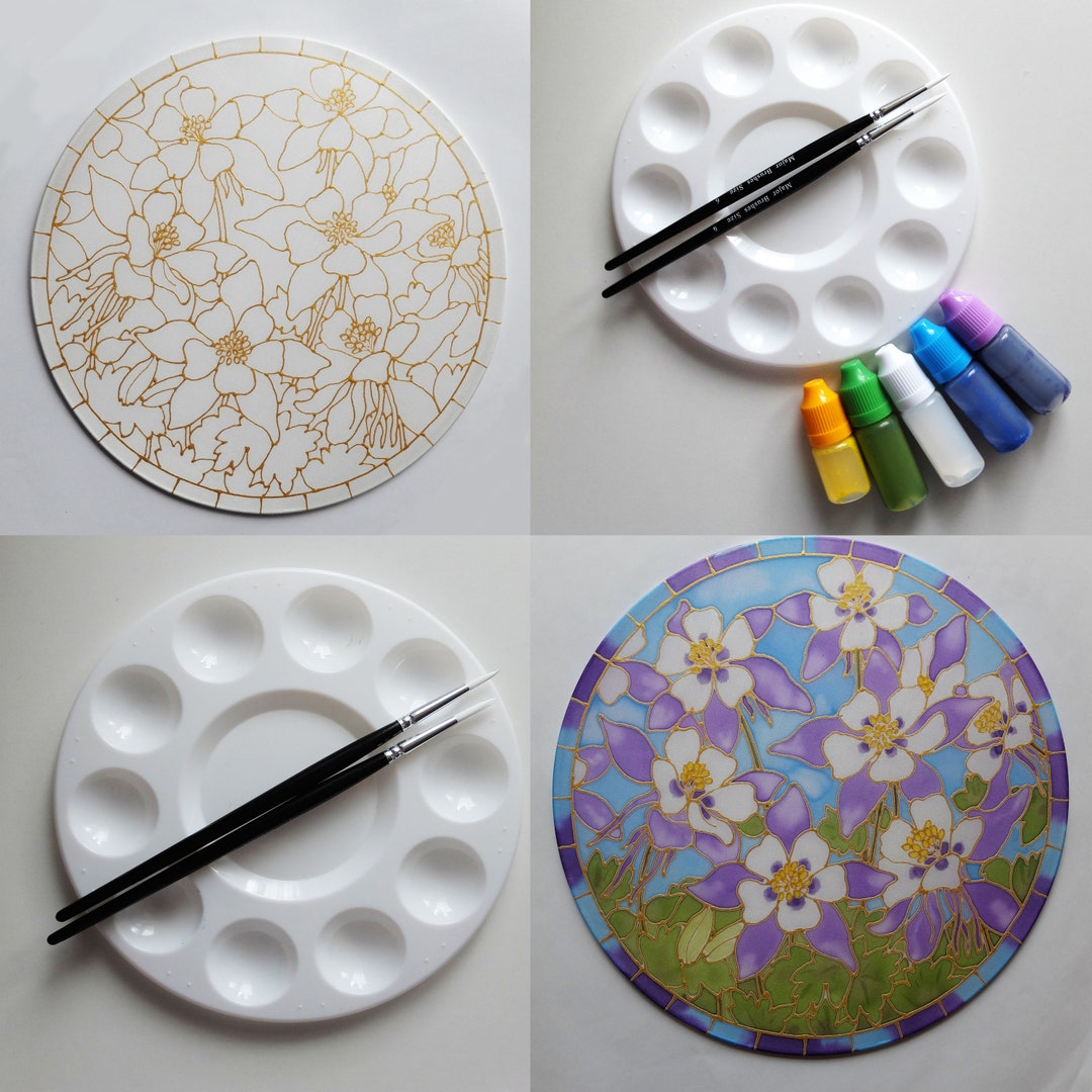 Silk Painting Kit/adult Craft Kit/suncatcher Kit (columbine) - Etsy