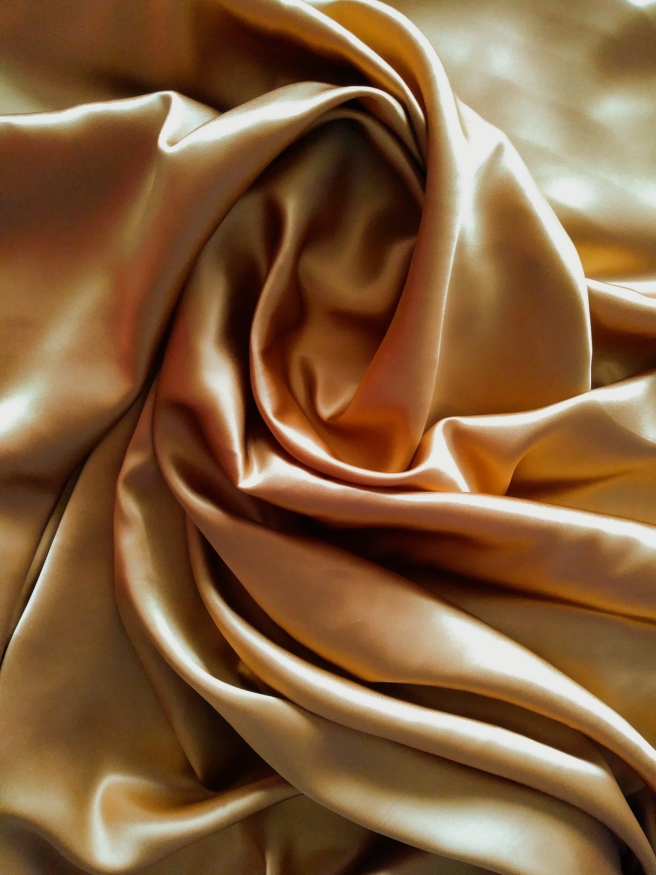 Pure Silk Satin Tan Colour - 110g/metre or 18 Momme, 138cm/54" Wide ...