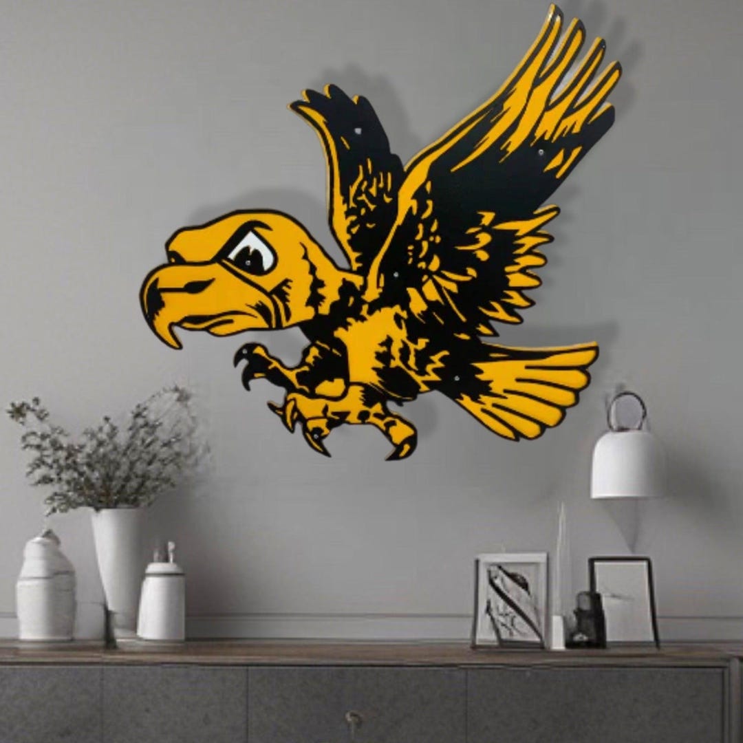 Iowa Hawkeyes Old School Flying Herky - Etsy