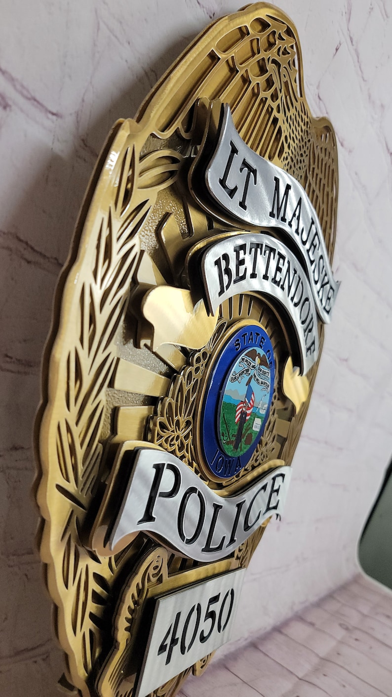 Custom Police Badge Metal Art - Etsy