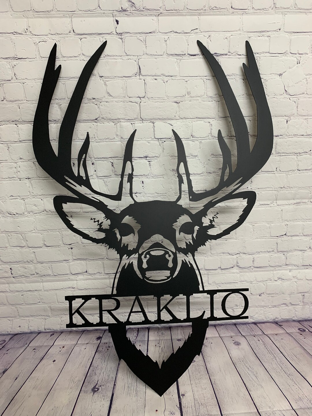 Deer Monogram Metal Art - Etsy