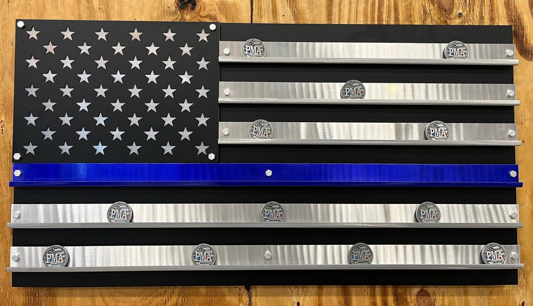 Thin Blue Line Challenge Coin Flag - Etsy