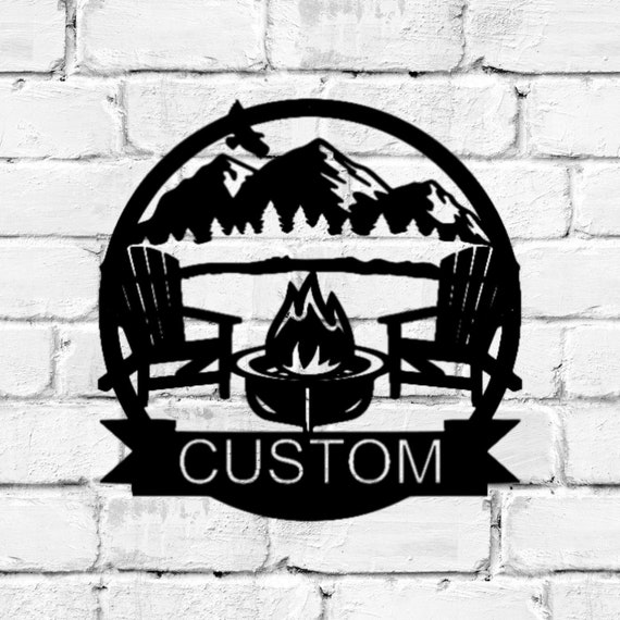 Camp Fire Monogram | Etsy