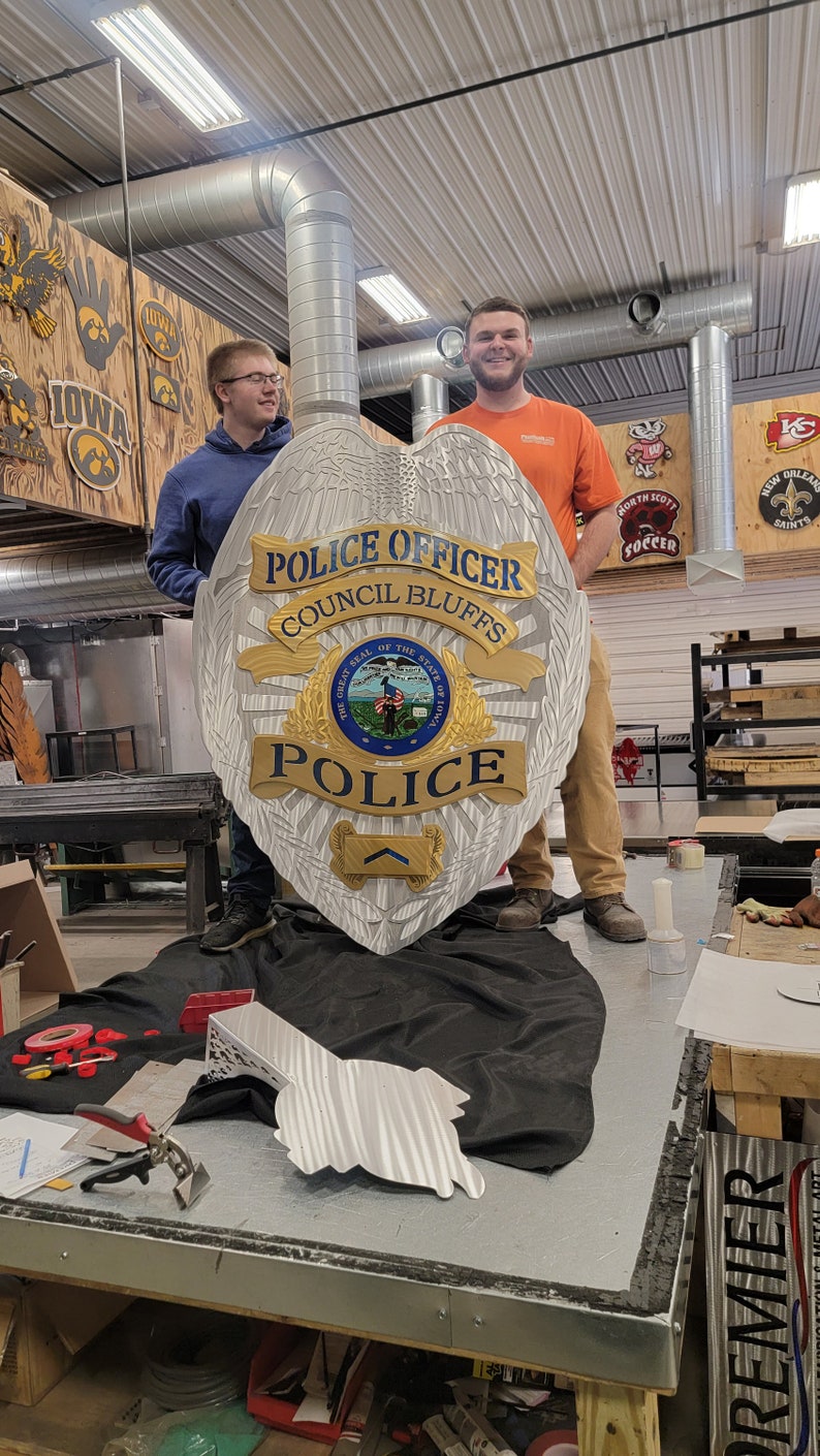 Custom Police Badge Metal Art - Etsy