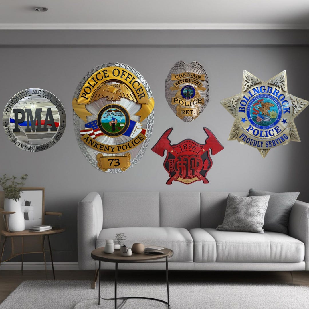 Custom Police Badge Metal Art - Etsy