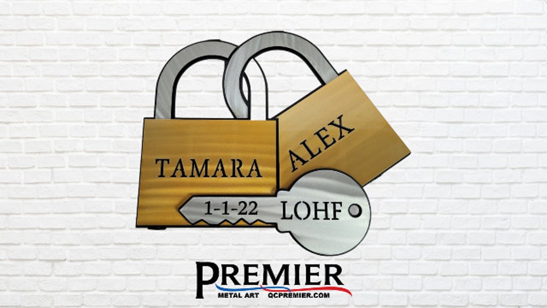Custom Lock and Key Lovers Metal Art - Etsy