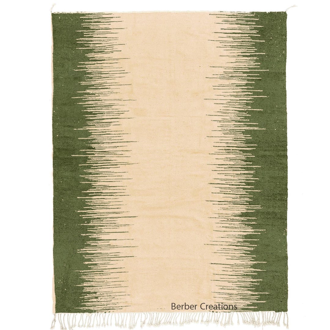 Kilim Green Moroccan Rug - Flatweave Rug - Kilim Woven Rug - Green ...