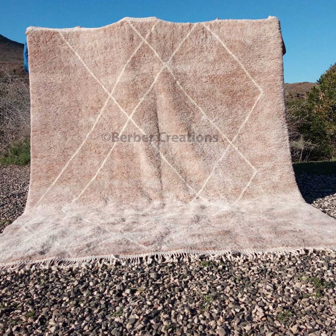 Neutral Moroccan Wool Rug, Beni Mrirt Rug, Soft Berber Rug, Authentic ...