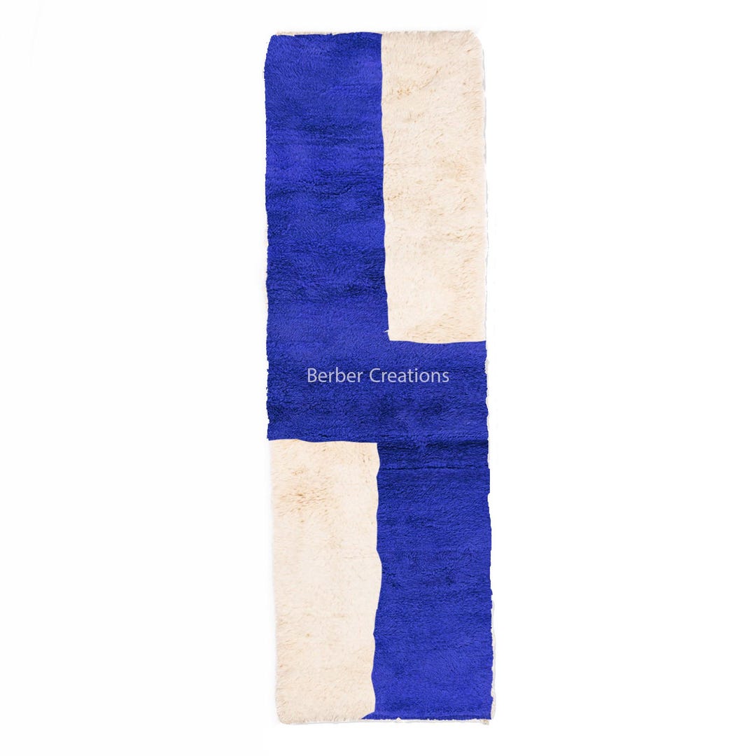 Moroccan Runner Rug Blue and White- Hallway Runner - Moroccan Rug ...