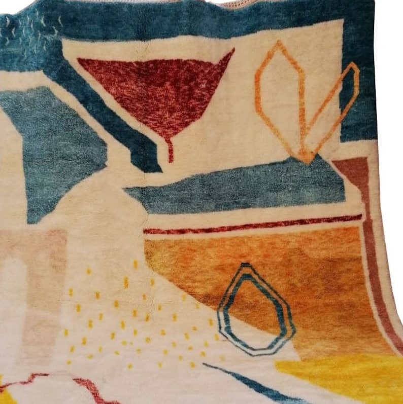 Abstract Berber Area Rug, Genuine Wool, Handwoven Moroccan Carpet - Etsy