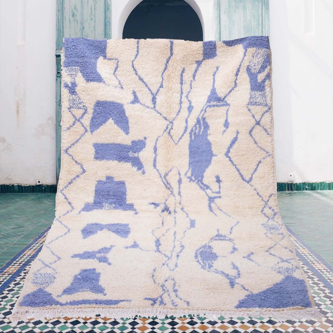 Moroccan Rug Berber Carpet Genuine Wool Rug Light Blue | Etsy