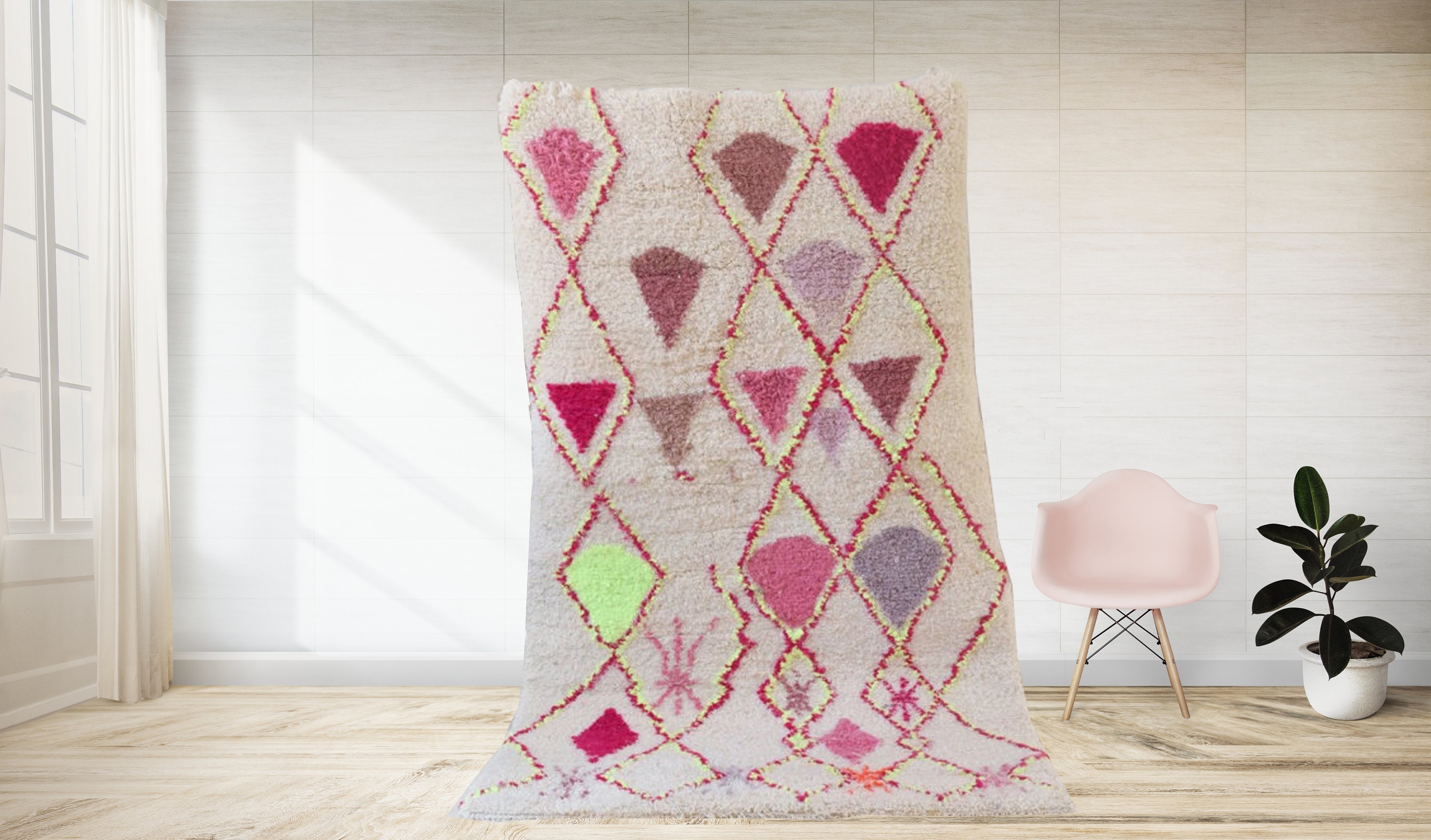 Pink Moroccan Rug Azilal Rug Handmade Moroccan Rug - Etsy