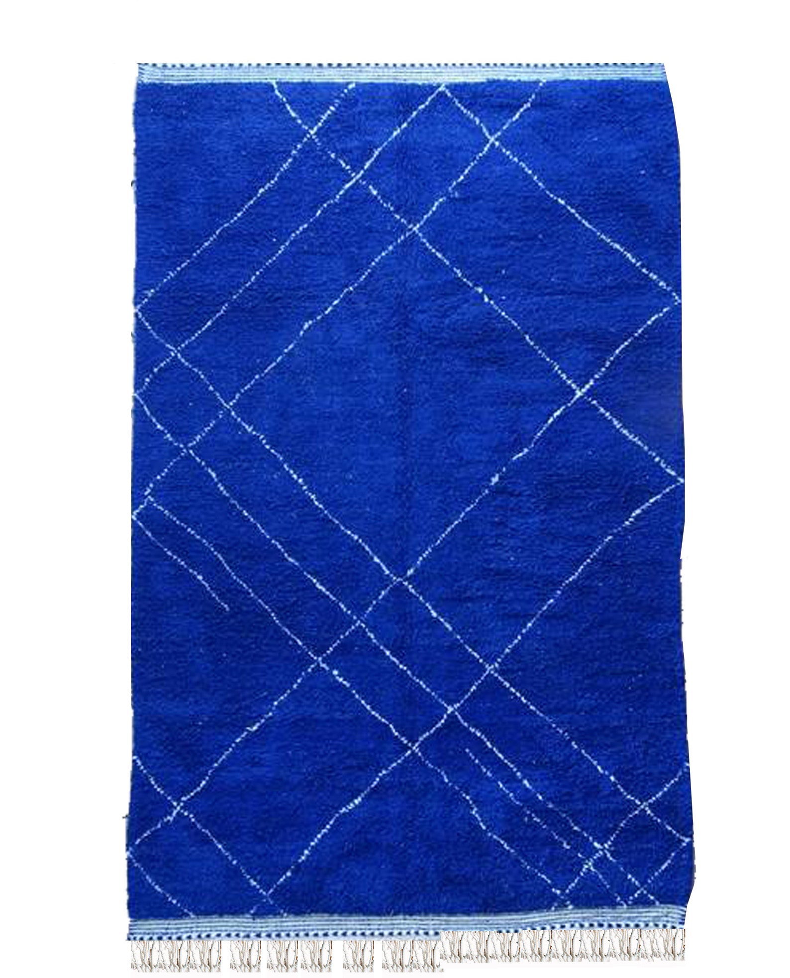 Blue Moroccan Rug Beni Ourain Rug Handwoven 100% Wool Carpet | Etsy