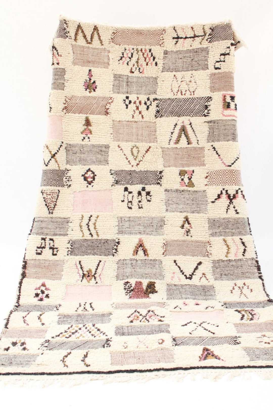 Beni Ourain Moroccan Berber Carpet White and Black Beni Ourain Rug ...