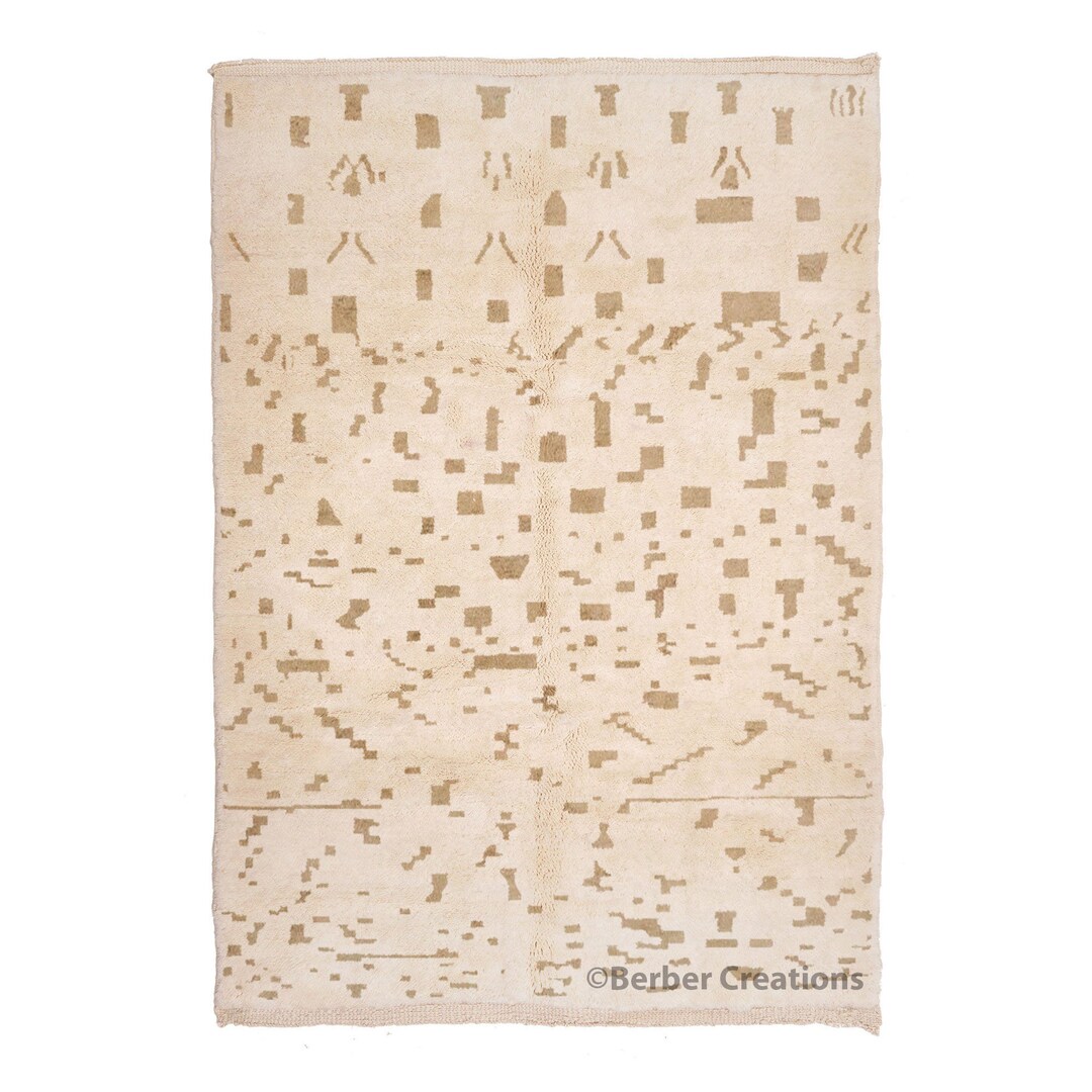 Neutral Moroccan Rug , Neutral Berber Carpet , Genuine Wool Rug ...