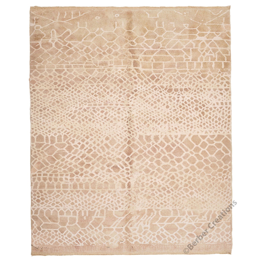 Neutral Moroccan Beni Rug, Modern Berber Rug, Large Moroccan Rug Beige ...