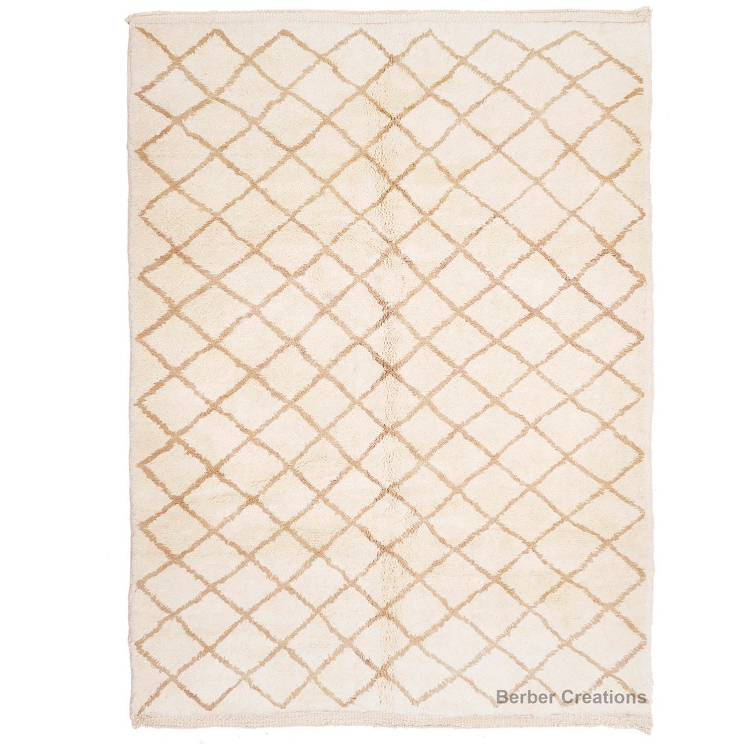 Neutral Moroccan Rug, Beni Ourain Wool Rug, Neutral Beni Rug, Berber ...
