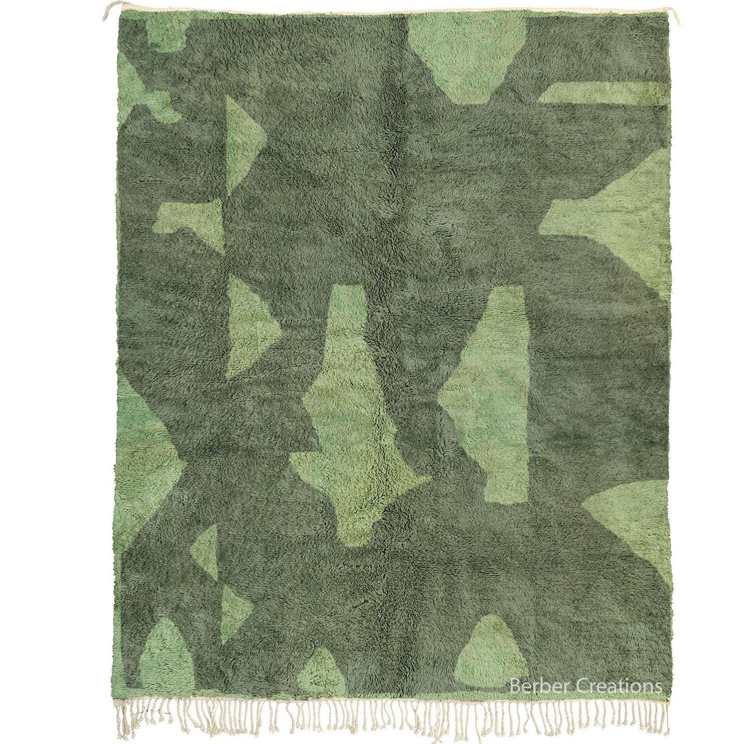 Moroccan Rug Green, Handwoven Area Rug, Green Beni Ourain Rug, Beni ...