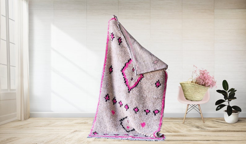 Pink Moroccan Rug Berber Area Rug Authentic Moroccan Rug - Etsy