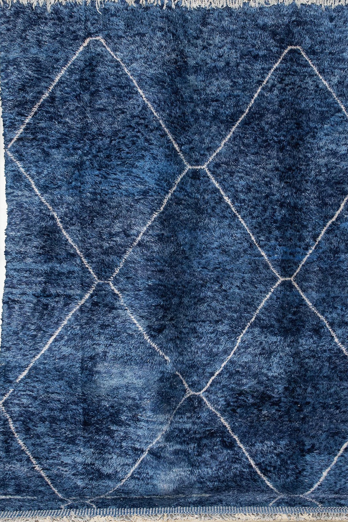 Moroccan Rug Blue Berber Carpet Beni Ourain Rug handmade - Etsy