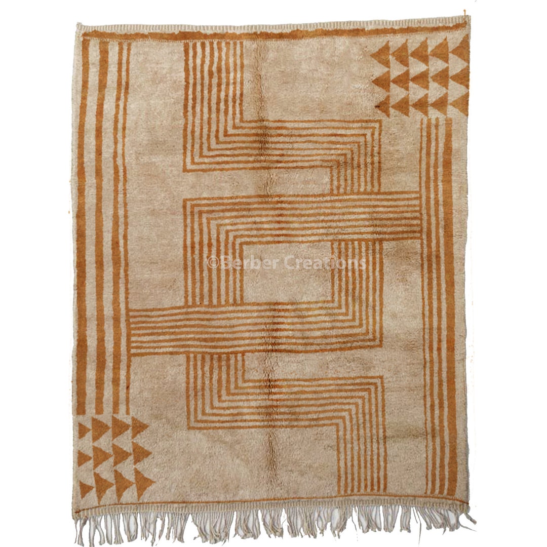 Contemporary Moroccan Rug , Beni Mrirt Style, 8x10 Rug, Handmade Area ...