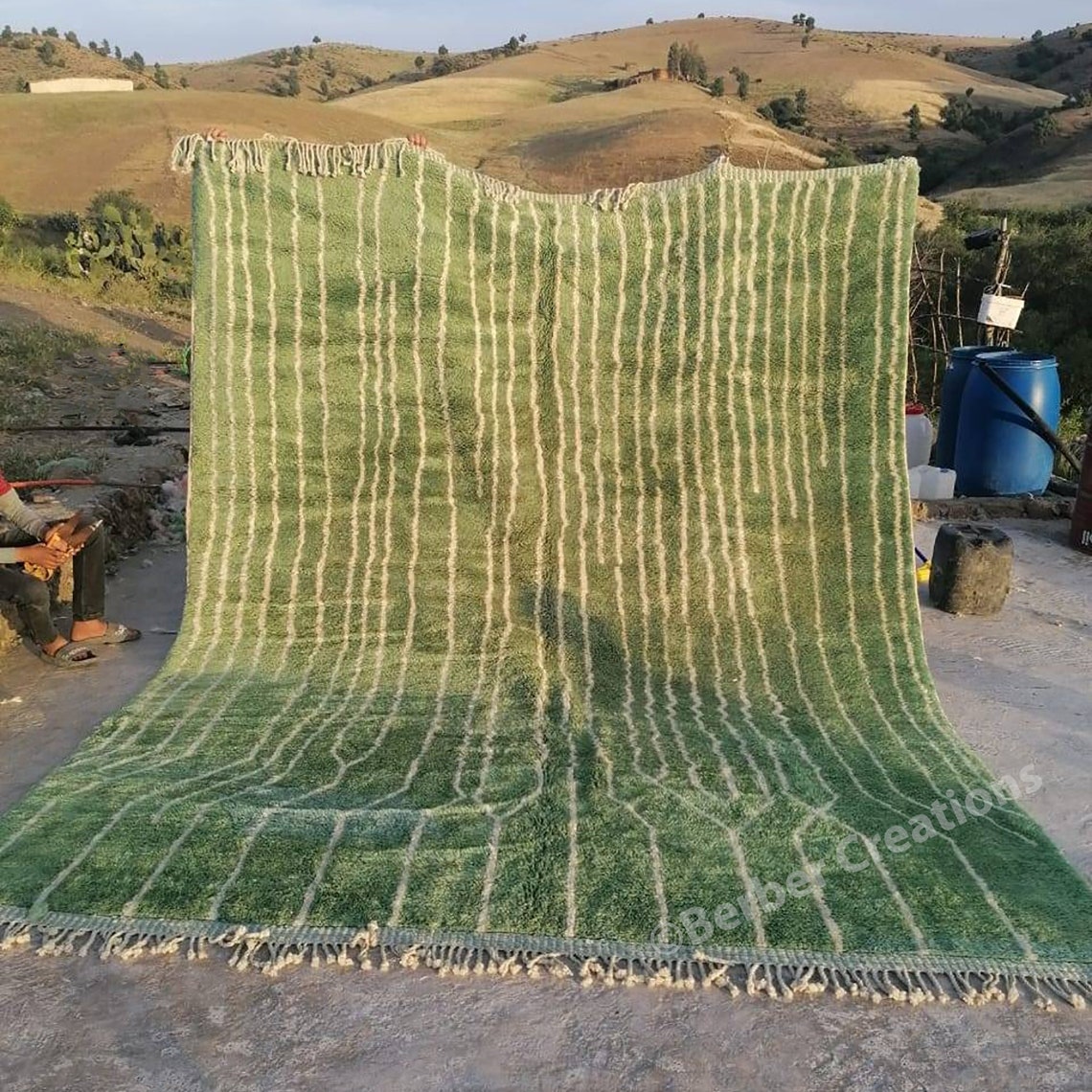 Green Moroccan Rug Authentic Moroccan Rug Berber Carpet - Etsy