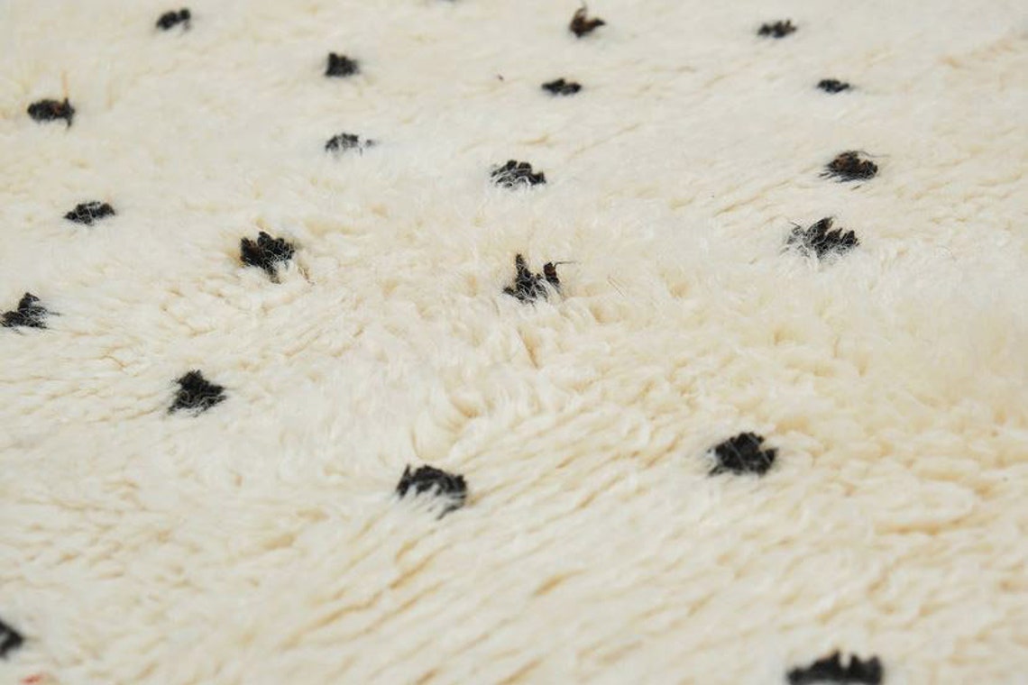 Polka Dots Area Rug Black Dotted Moroccan Wool Rug 100% - Etsy