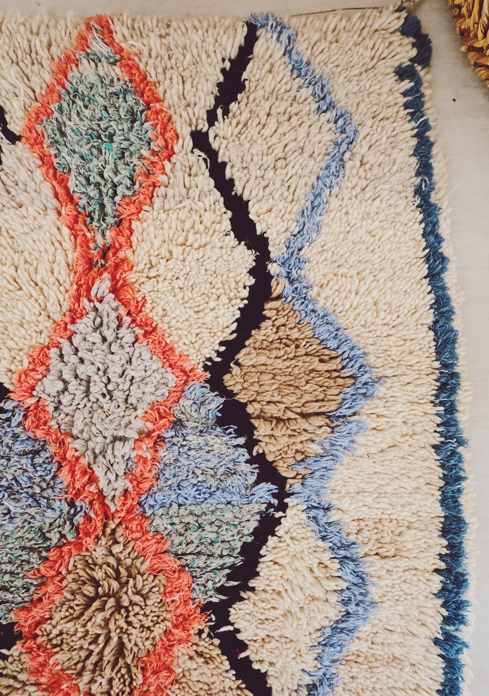 Moroccan runner Sky Blue Coral Moroccan Azilal Runner Rug | Etsy