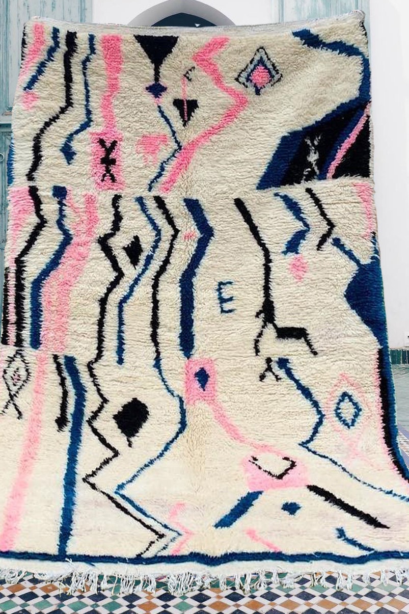 Beni Ourain Rug ,moroccan Rug , Berber Carpet , Genuine Wool Rug ...