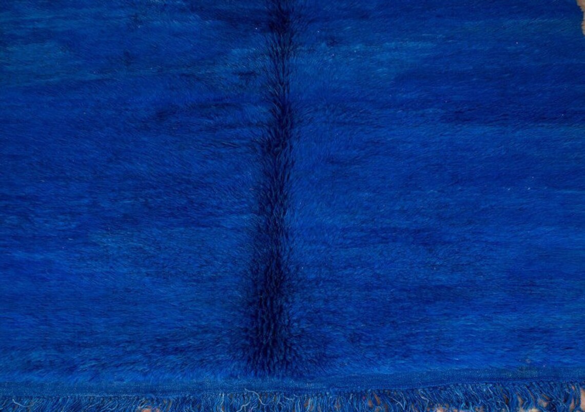 Blue Moroccan Rug Berber Carpet Genuine Wool Rug handmade - Etsy