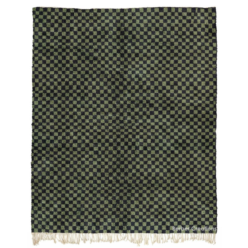 Small Green Checkered Rug - Etsy