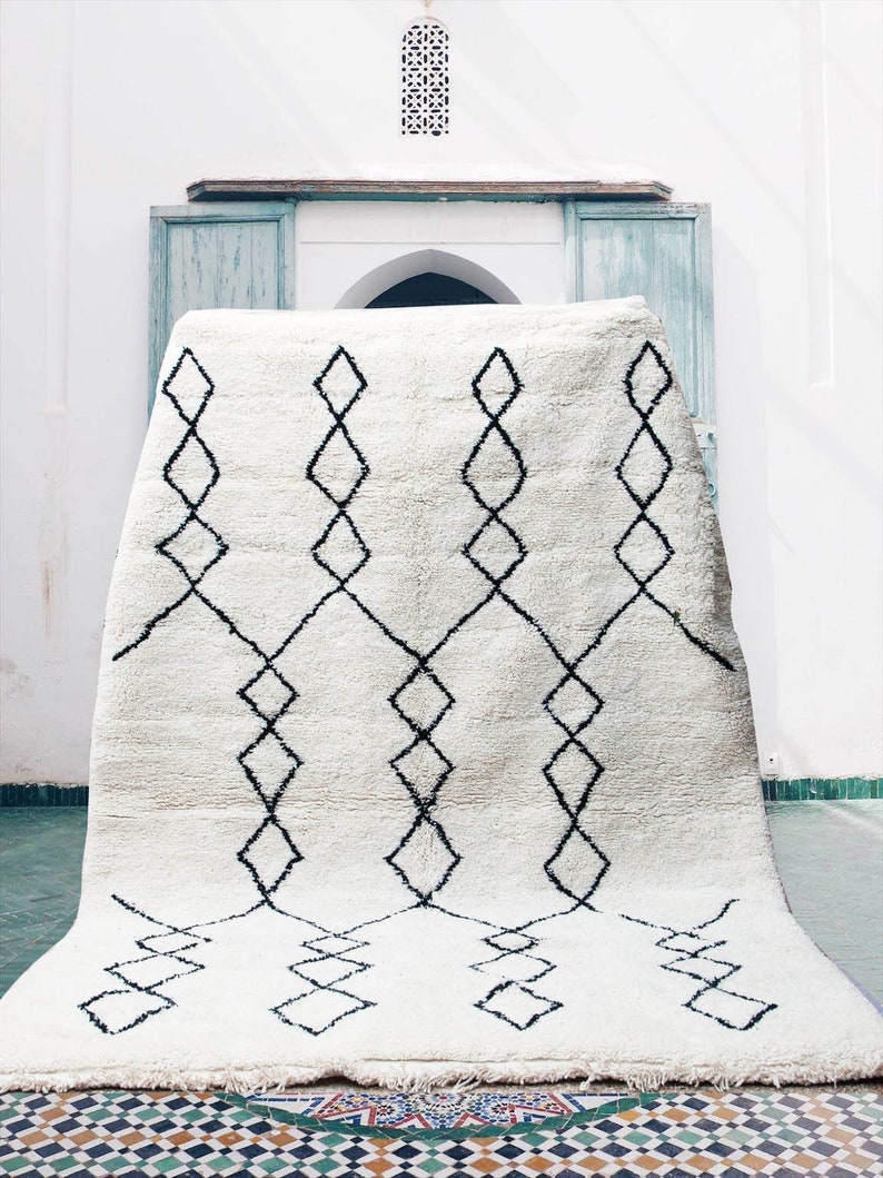 Beni ourain rug Authentic Moroccan rug Berber carpet | Etsy