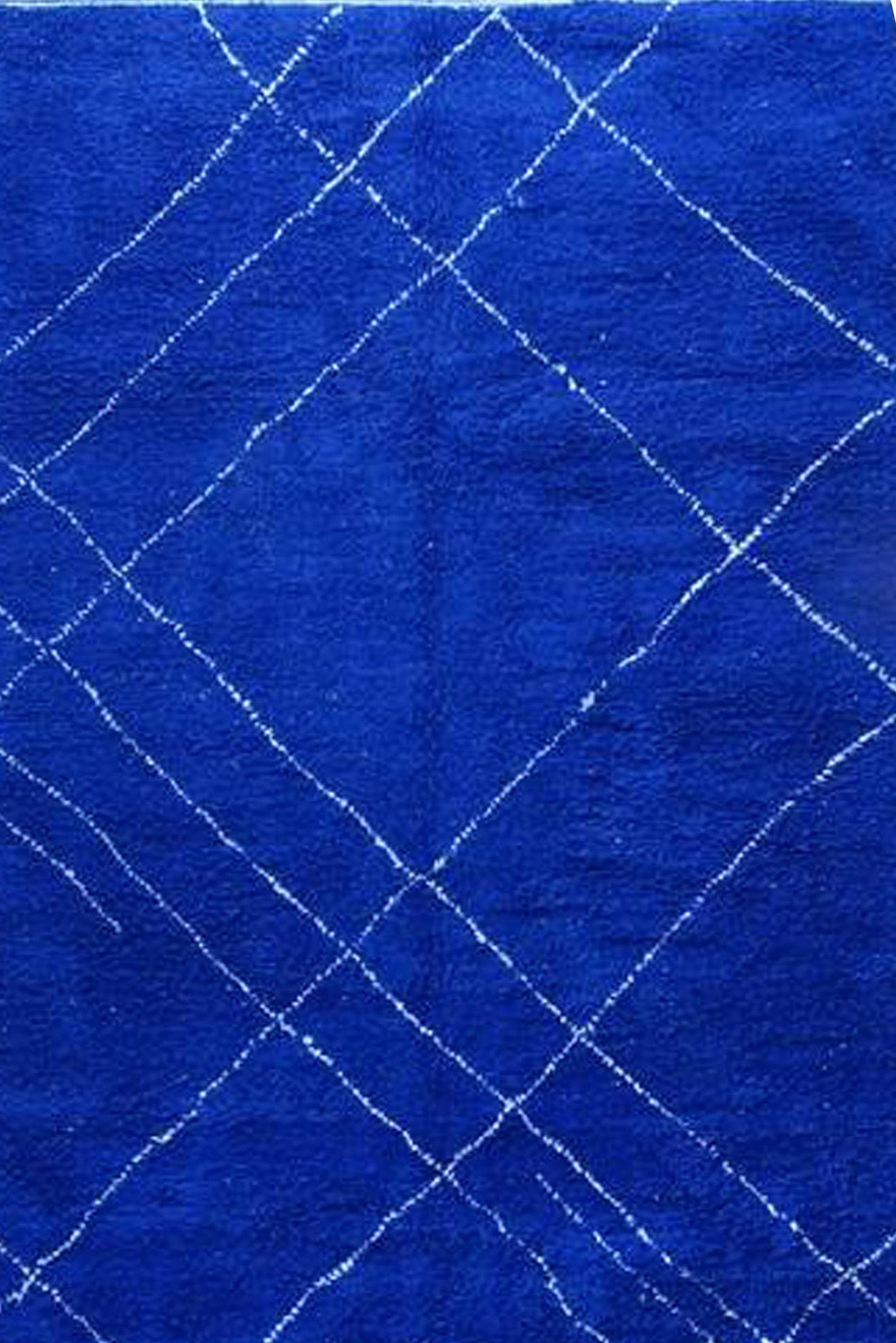 Blue Moroccan Rug Beni Ourain Rug Handwoven 100% Wool Carpet | Etsy