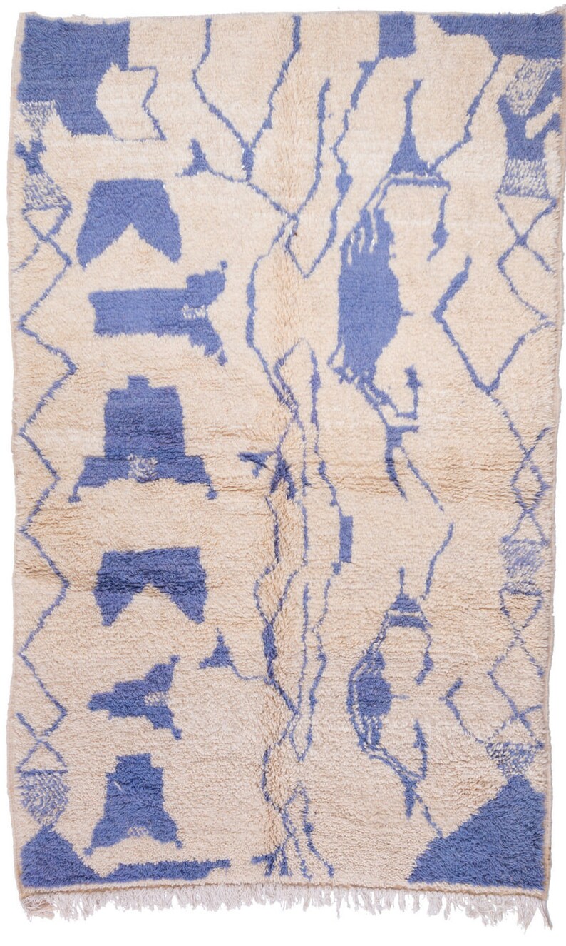 Moroccan Rug , Berber Carpet , Genuine Wool Rug , Light Blue Rug ...