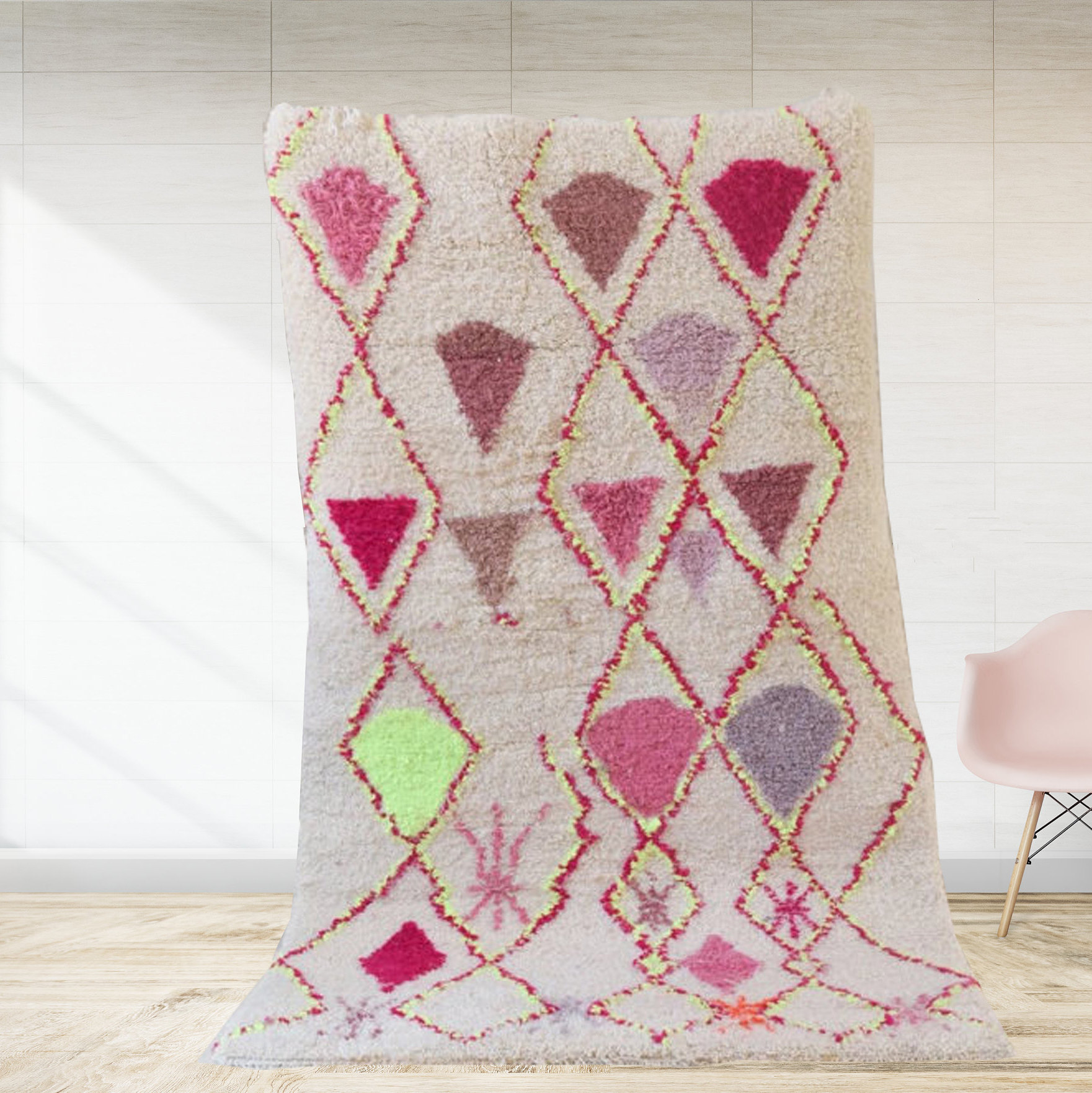 Pink Moroccan Rug Azilal Rug Handmade Moroccan Rug | Etsy