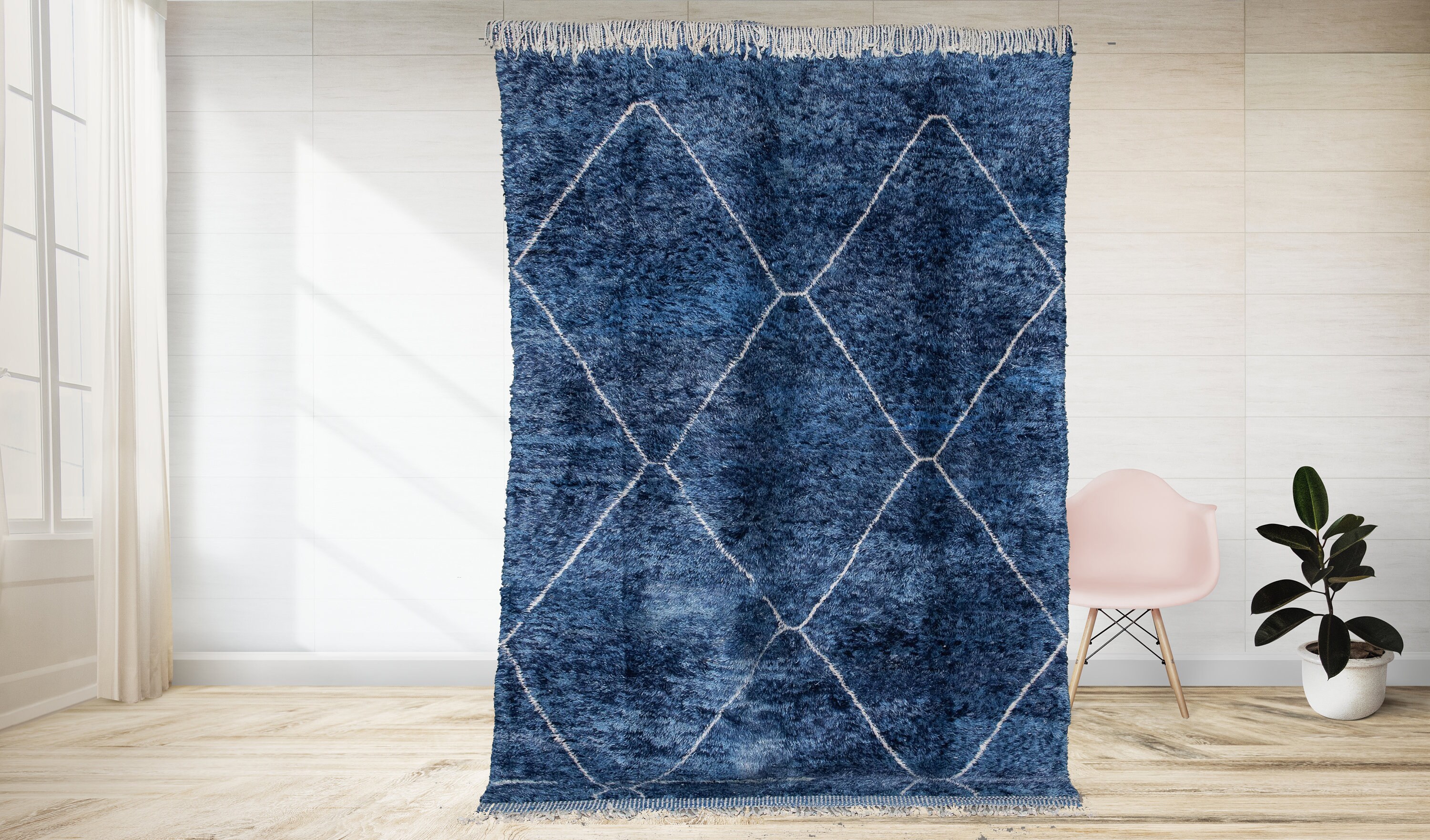 Moroccan Rug Blue Berber Carpet Beni Ourain Rug handmade - Etsy