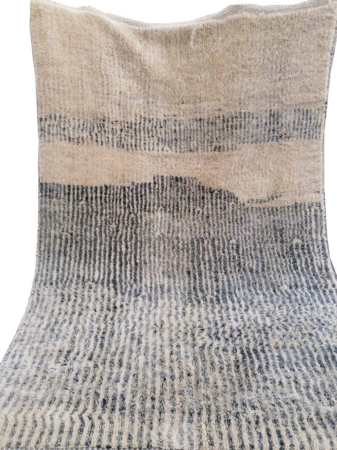 Moroccan Rug , Berber Carpet , Genuine Wool Rug , Gray and Cream Area ...