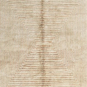 Neutral Moroccan Beni Mrirt Rug - Handwoven Wool Area Rug, Soft and ...