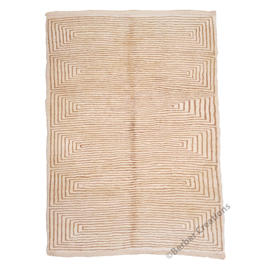Modern Moroccan Rug, Striped Berber Rug, Neutral Handmade Rug, Beni ...