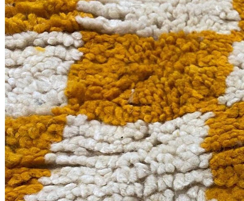 Moroccan Checkered Rug Yellow Morocco Checker Rug Large - Etsy